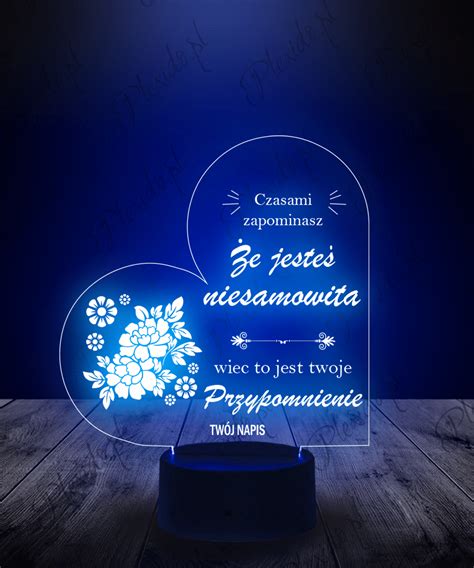 Lampka LED 3D Plexido Prezent dla Przyjaciółki Dedykacja Plexido pl