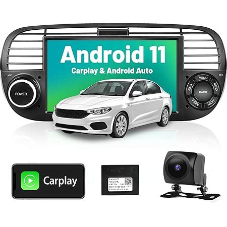 Android 11 Autoradio Carplay pour Fiat 500 2007 2015 Hikity 7 Écran