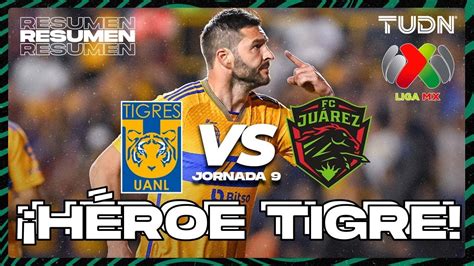 Resumen y gol Tigres vs Juárez CL2024 Liga Mx J9 TUDN YouTube