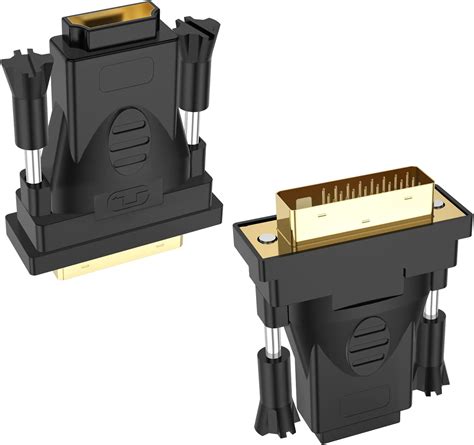 J D Adaptateur DVI vers HDMI Paquet de 2 Plaqué Or Adaptateur