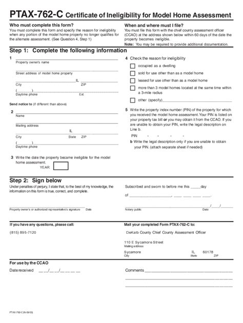 Fillable Online PTAX 762Application For Model Home Assessment Fax Email