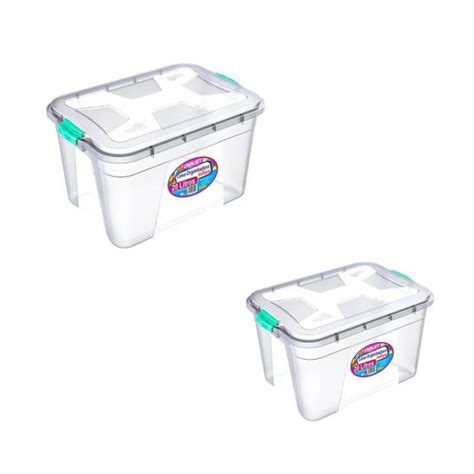 Kit Caixas Organizadoras Transparente Litros Pp Uninjet Uninjet