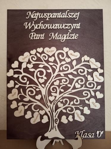 Drzewko podziękowanie dla nauczycieli ze sklejki bejca brąz wenge