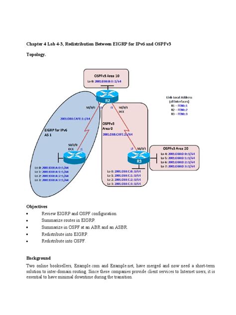 chapter 4 lab 4 3 redistribution between eigrp for ipv6 and ospfv3 topology download free pdf