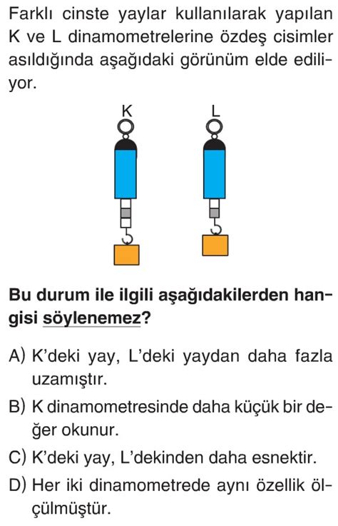 Kuvvetin Ölçülmesi Test Çöz 5 Sınıf Fen Bilimleri Testleri Yeni Nesil