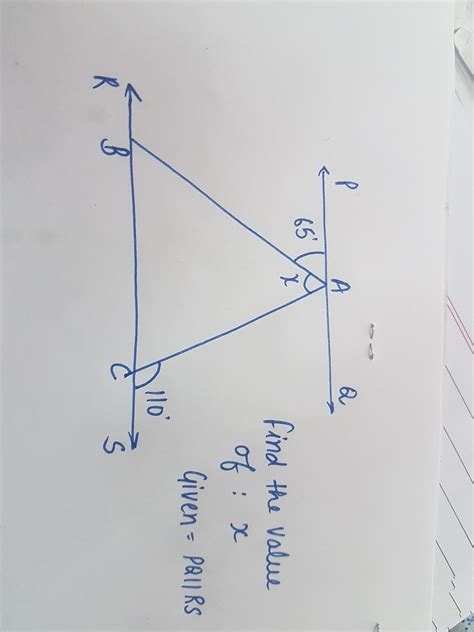 In The Given Figure Pq Parallel To Rs Find The Value Of X Brainly In