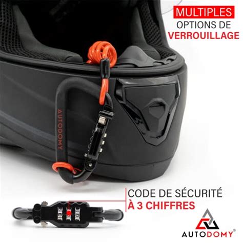 Autodomy Antivol Casque Moto Cadenas Casque Moto Mousqueton Avec