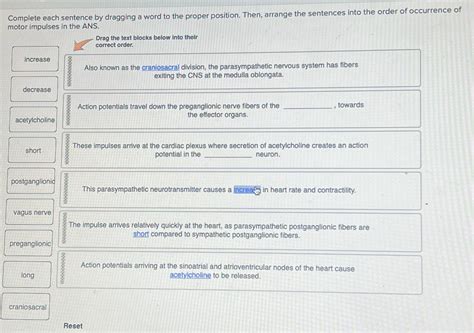 Solved Complete Each Sentence By Dragging A Word To The Chegg