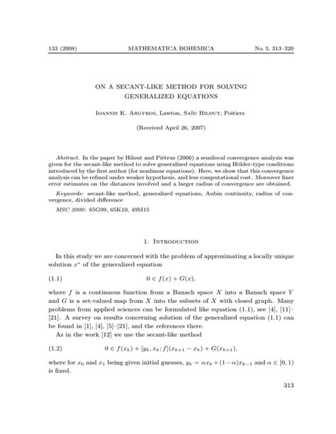 on a secant like method for solving generalized equations