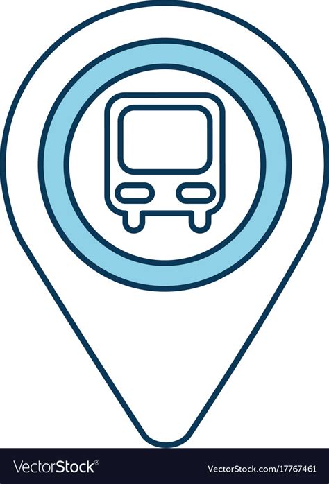 Map Pointer With Symbol Bus Station For Location Vector Image
