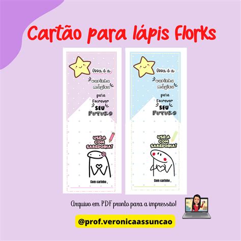 CARTÃO PARA LÁPIS VOLTA ÀS AULAS FLORKS Verônica de Assuncao Hotmart