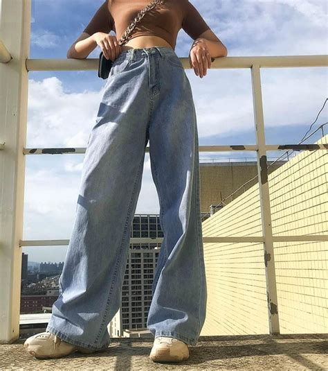 AESTHETIC VINTAGE WIDE LEG PANTS In 2022 Baggy Jeans For Women Flare
