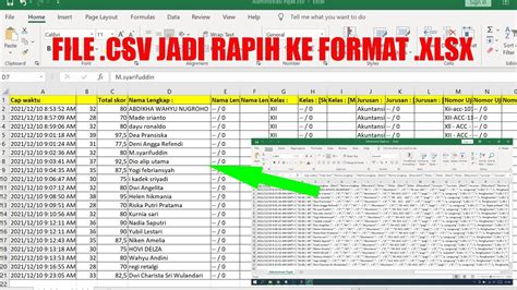 Cara Merubah Csv Ke Excel Agar Menjadi Tampilan Kolom Dan Rapih Youtube
