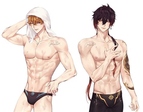 Zhongli And Tartaglia Genshin Impact Drawn By Rourouki Danbooru