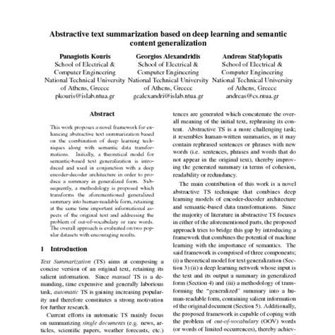 abstractive text summarization based on deep learning and semantic content generalization acl