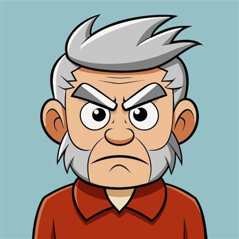 Una Caricatura De Un Hombre Con Una Barba Gris Y Una Camisa Roja Con Un