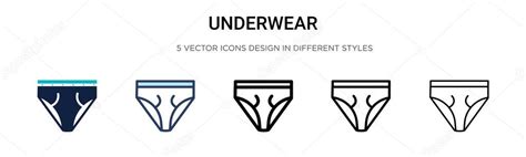 Icono De Ropa Interior En L Nea Llena Delgada Contorno Y Estilo De