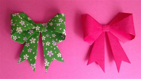 Origami bow 3D instructions 折り紙のリボン 立体 折り方 YouTube