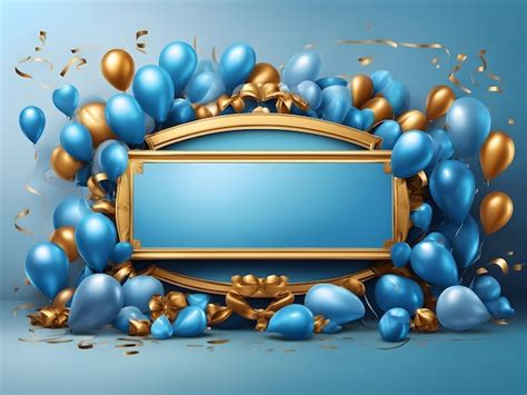 Banner de fiesta de celebración con globos de color azul fondo venta