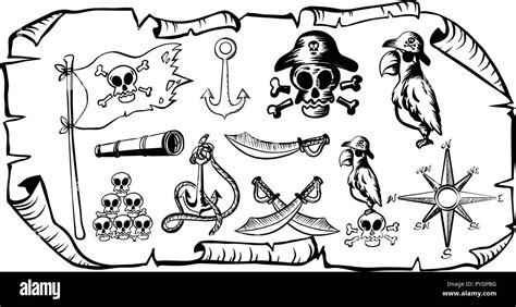 Treasure Map Clipart Black And White