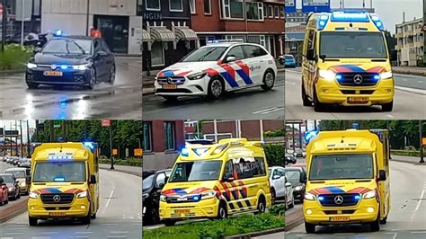 03 07 2024 2x Luchthoorn Politie En Verschillende Ambulances Met