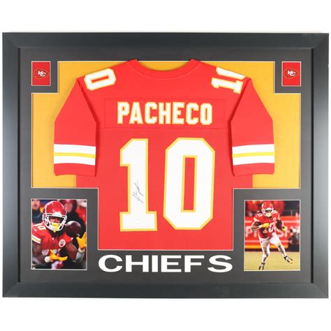 Isiah Pacheco Signed Custom Framed Jersey Display JSA Pristine Auction