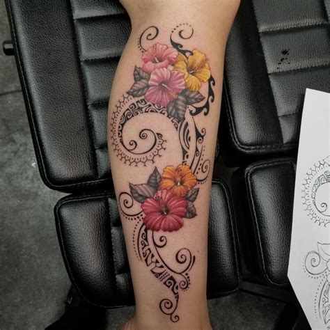 Hibiscus Tribal Tattoo