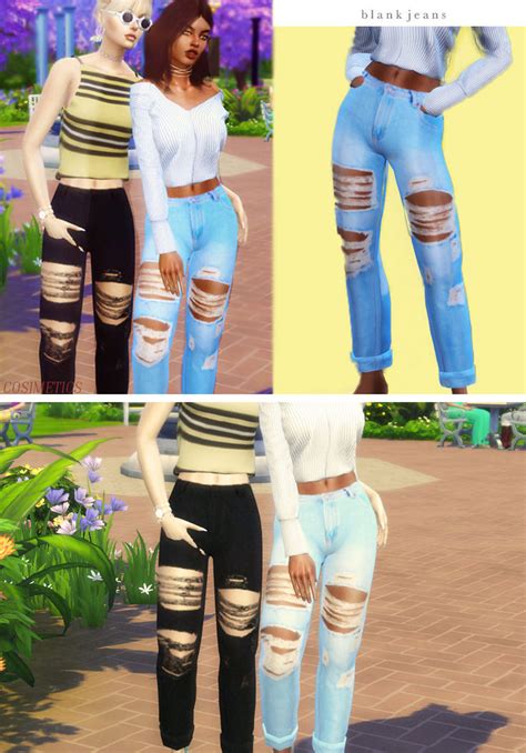 Custom Ripped Jeans For Any And All Sim Ladies Out There Get Them In Blue Denim Or Black And
