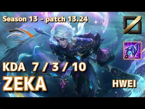 KRサーバー M1HLE Zeka フェイ Hwei VS ゼド Zed MID Patch13 24 KR RankedLoL