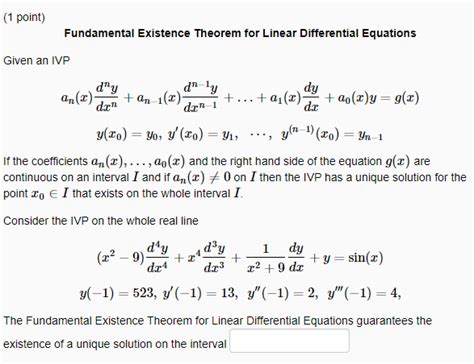 solved fundamental existence theorem for linear