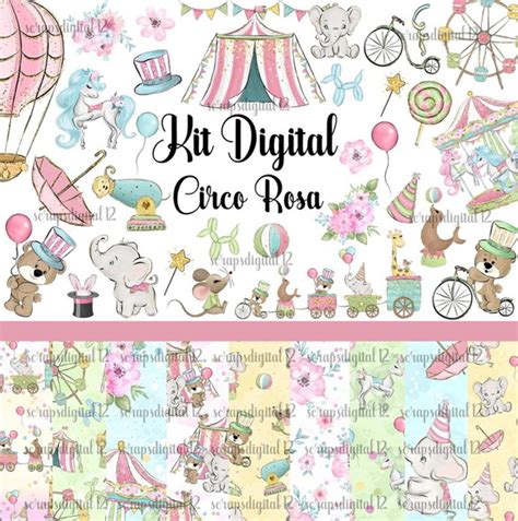 Kit Digital Circo Rosa Elo Produtos Especiais