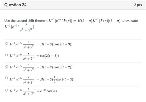 solved use the second shift theorem