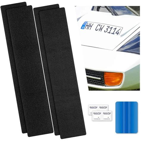 Velcro License Plate Holder Set Frameless Self Adhesive 2 Pieces