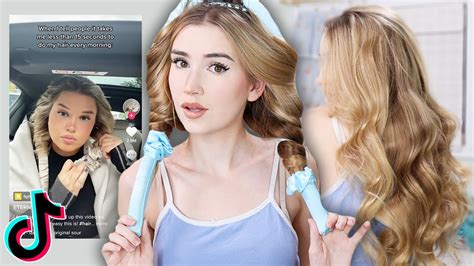 Testing Tiktok VIRAL Heatless Hair Curler Overnight Test YouTube