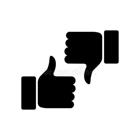 Duim Omhoog En Duim Onderaan Pictogram Zwart Silhouet Als Een Soort En