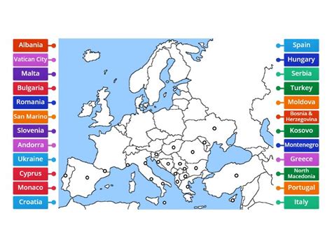 Southern Europe Map Labelled Diagram