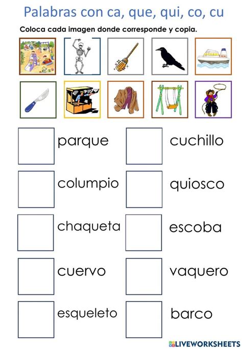 Palabras Con Ca Que Qui Co Cu Worksheet Lecciones De Lectura Lectura