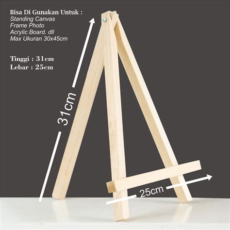 Jual Easel Stand Kayu Aesthetic Tripod Frame Photo Sandaran Lukis 30 Cm