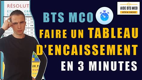 BTS MCO Comment Faire Un TABLEAU D ENCAISSEMENT Correction