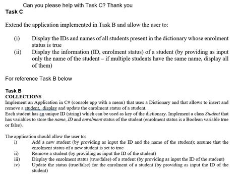 solved can you please help with task c thank you task c