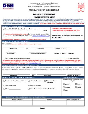 Fillable Online Doh Dc All Applicants Must Complete Every Section Of