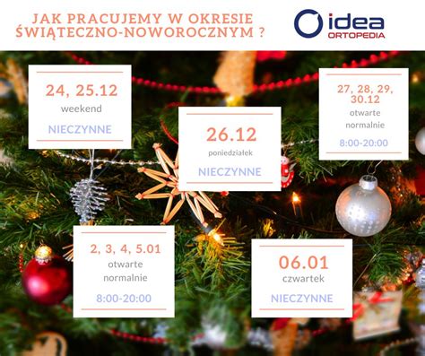 Godziny otwarcia w okresie świąteczno noworocznym