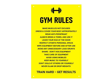 Gym Rules Etiquette Sign Plaque Notice Etsy UK