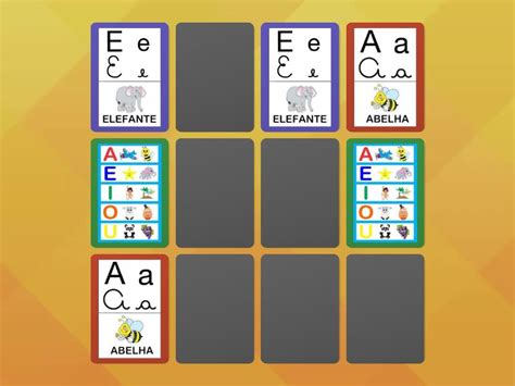 Jogo Da Memoria Vogais Matching Pairs