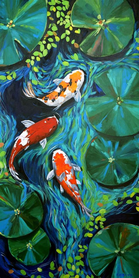 Abstract Koi Fish Paintings