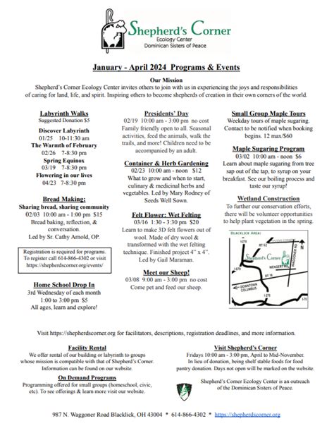 Upcoming Programs Events Shepherds Corner
