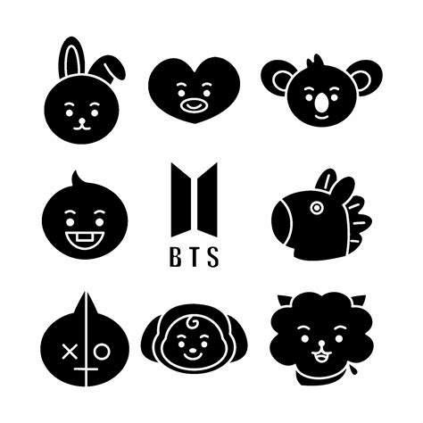 Icon Set Bt21 Character A Cute Face Cartoon Suitable For Smartphone