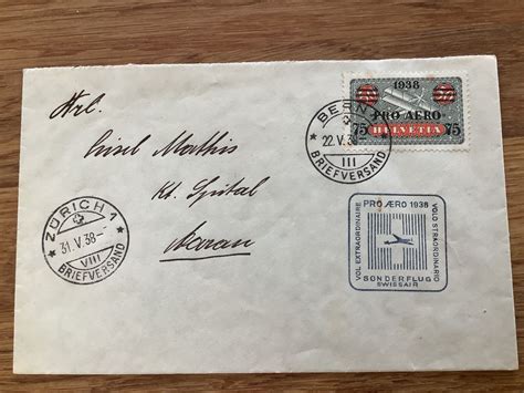 Briefmarke Pro Aero Sonderflug Swissair 1938 Kaufen Auf Ricardo