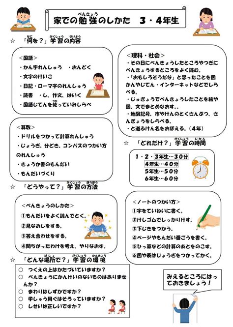 家庭学習の手引 今治市立常盤小学校