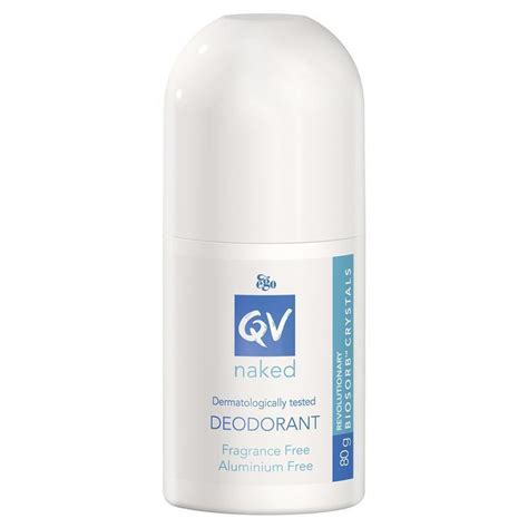Ego QV Naked Deodorant Antiperspirant Roll On 80g Fragrance Aluminium